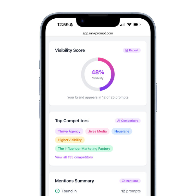 Rank Prompt | Monitor Your Brand's Visibility On AI Search